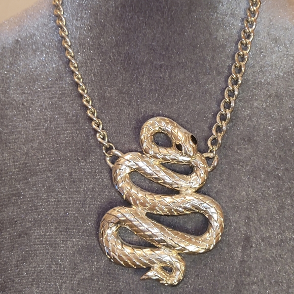 Jewelry | Silver Snake Medallion Necklace | Poshmark